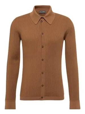 Dolce & Gabbana Wool-blend Polo Sweater - Brown