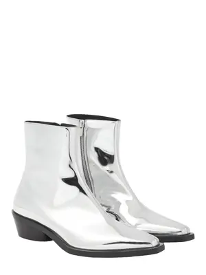 Proenza Schouler Bronco Metallic Ankle Boots - Silver