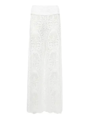 ALEXANDRA MIRO Charlize Wide-leg Lace Pants - White