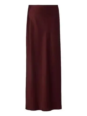 Brunello Cucinelli Satin Maxi Skirt - Brown