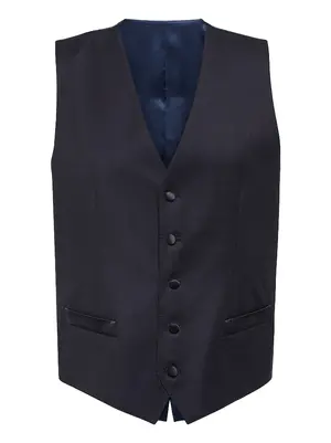 Dolce & Gabbana Wool And Silk-blend Vest - Blue