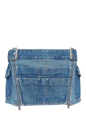 DION LEE Toolbelt Denim Miniskirt - Blue