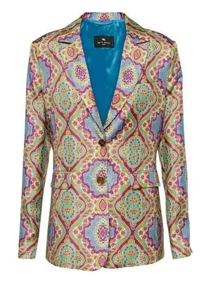Etro Printed Silk Blazer - Multicoloured