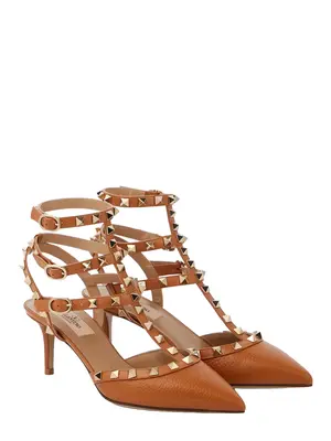 Valentino Garavani Rockstud Leather Pumps - Beige