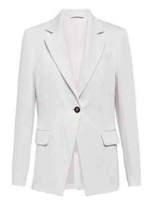 Brunello Cucinelli Cotton And Linen Blazer - White