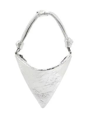 Amina Muaddi Cameron Mini Leather Shoulder Bag - Silver