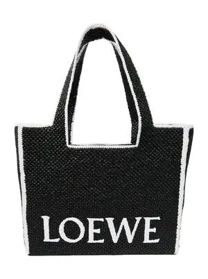 Loewe Large Raffia Shopper - Black