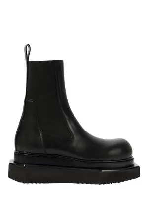 Rick Owens Beatle Turbo Cyclops Leather Ankle Boots - Black