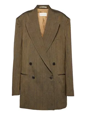 Dries Van Noten Double-breasted Cotton-blend Blazer - Neutrals