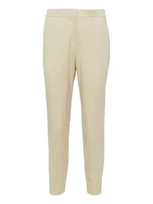 Etro High-rise Cotton-blend Tapered Pants - Beige