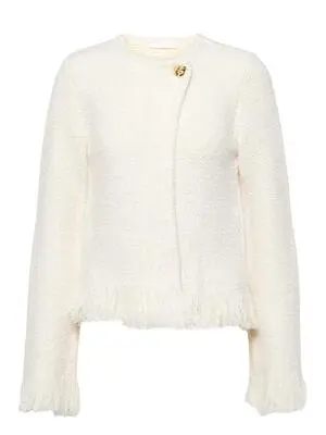 Chloé Wool, Silk, And Cashmere-blend Jacket - White