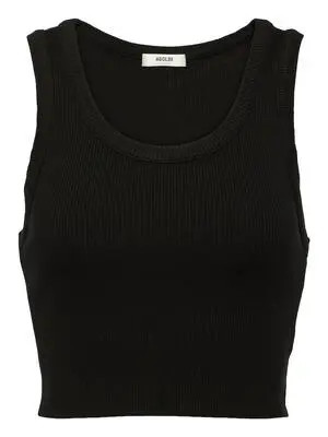 AGOLDE Ribbed Knit Crop Top - Black