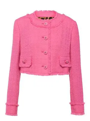 Dolce & Gabbana Cropped Wool-blend Tweed Jacket - Pink