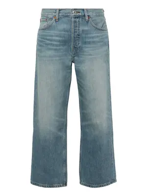 RE/DONE Loose Mid-rise Cropped Straight Jeans - Blue