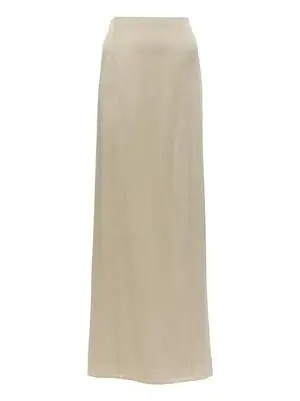 Brunello Cucinelli Satin Maxi Skirt - Beige
