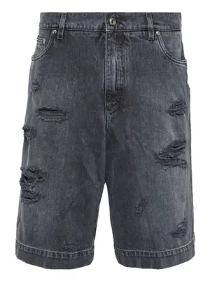 Dolce & Gabbana Distressed Denim Shorts - Blue