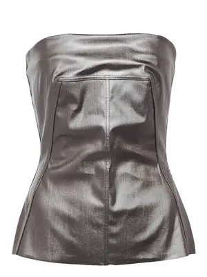 Rick Owens Lido Coated Denim Corset - Grey