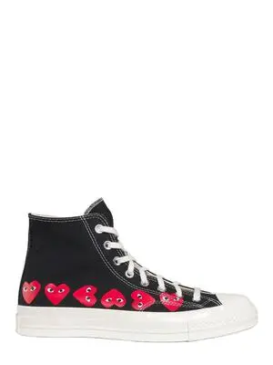Play Comme Des Garcon Cdg Play X Converse Chuck Taylor All Star Multi-heart High-top Sneakers - Black