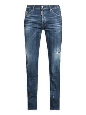 Dsquared2 Faded Skinny Jeans With Appliqués - Blue