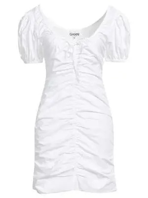 GANNI Mini Dress In Organic Cotton - White