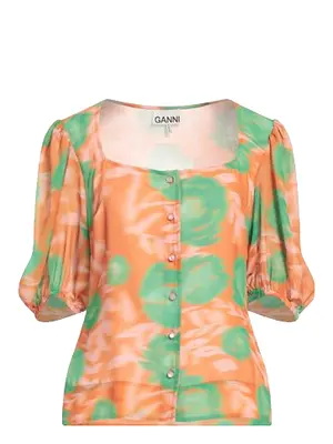 GANNI Recycled Polyester Top - Orange