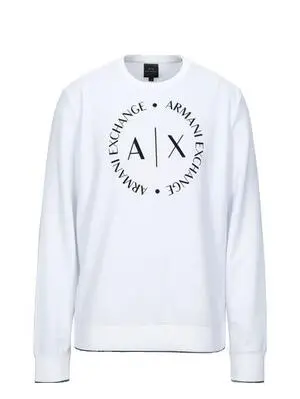 Armani Exchange Sweatshirt In Polyester, Viscose And Elastane White