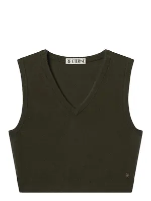 Eterne Eterne Lenny Cashmere Vest Moss