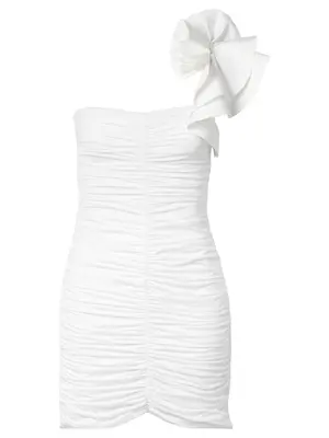 MAYGEL CORONEL Net Sustain Equinoccio One-shoulder Mini Dress - Off-white