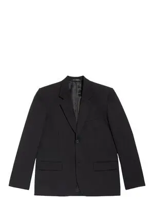 Balenciaga Wool Single-breasted Blazer - Black