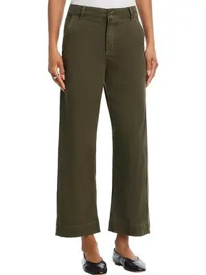 Bella Dahl Saige Wide Leg Crop Pants - Forest Army