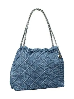 Tory Burch Tory Burch Fleming Soft Denim Hobo Bag Denim