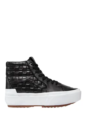VANS Sk8-hi Stacked Embossed Checkerboard Sneakers - Black