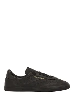 Dolce & Gabbana Perforated Calfskin Saint Tropez Sneakers - Black