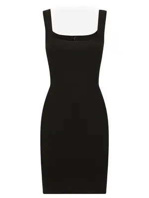 Dolce & Gabbana Short Jersey Sheath Dress - Black