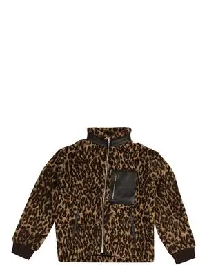 Amiri Leopard Print Fleece Jacket - Black