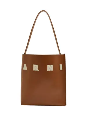 Marni Museo Small Leather Tote Tan