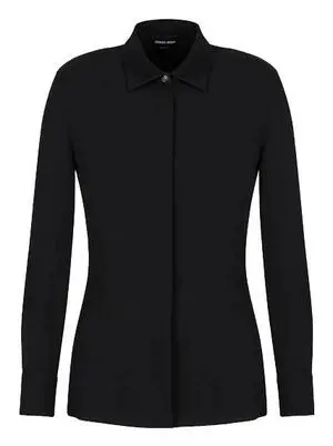 Giorgio Armani Classic Organic Silk Shirt - Black