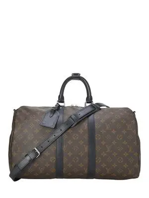 LOUIS VUITTON Monogram Macassar Keepall Bandouliere 45 - Brown