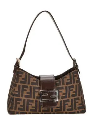 Fendi Zucca Canvas Shoulder Bag - Brown