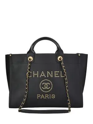 CHANEL Caviar Studded Deauville Shopper