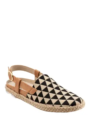 Trotters Trotters Paisley Slingback Espadrille Flat Black Natural Textile