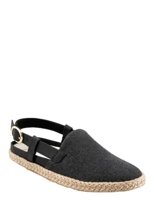 Trotters Trotters Paisley Slingback Espadrille Flat Black Textile