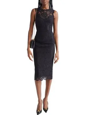 Dolce & Gabbana Cordonetto Lace Sheath Dress - N0000 Nero