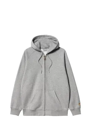 Carhartt Work In Progress Carhartt Work In Progress Chase Cotton-blend Zip-up Hoodie Grey Heather / Gold