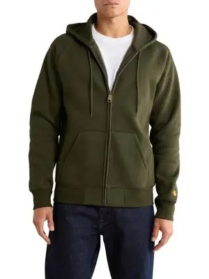 Carhartt Work In Progress Carhartt Work In Progress Chase Cotton-blend Zip-up Hoodie Olive/gold