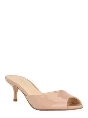 Nine West Luvlie Kitten Heel Slide Sandal - Light Natural