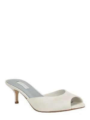 Nine West Luvlie Kitten Heel Slide Sandal - White