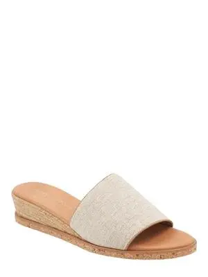 Andre Assous Nessie Platform Wedge Sandal - Beige Linen