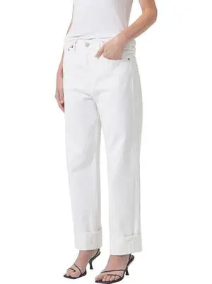 AGOLDE Fran High-waist Straight-leg Jeans - Milkshake