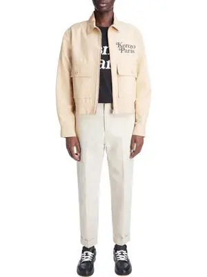 Kenzo Logo Cotton & Nylon Jacket - Camel